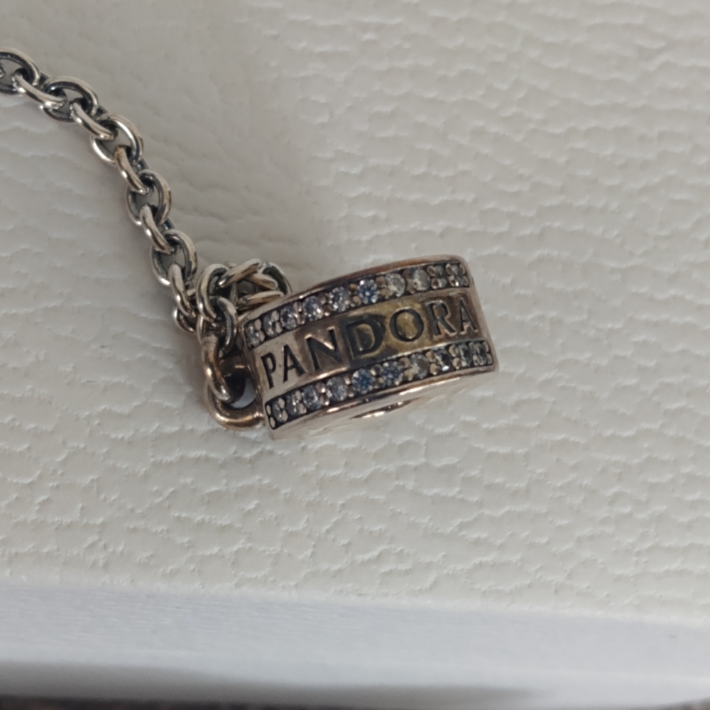 Pandora Logo Safety Chain Clips - Gem